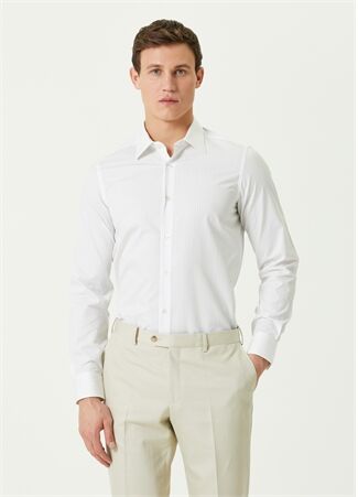 Pal Zileri Erkek Mavi Çizgi Desenli Gömlek 40 IT