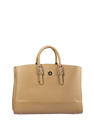 Tommy Hilfiger Kadın Honey Camel Logo Detaylı Omuz Çantası Kahverengi EU