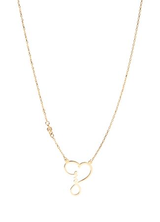 Collection-Alper Tunçoku Kadın Uç Detaylı Altın Rengi Kolye EU