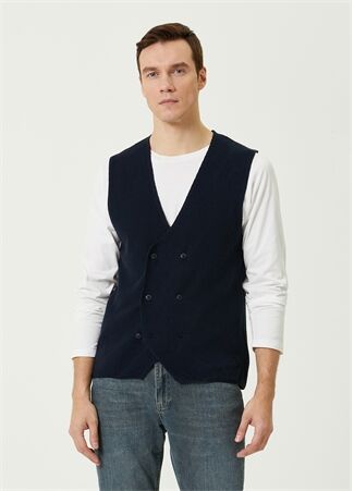 Network Erkek Slim Fit Lacivert Triko Yelek M EU