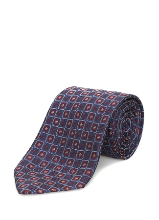 Beymen Collection Erkek Bordo Geometrik Desenli İpek Kravat EU IT