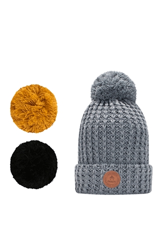 Cabaia Kadın Bandista Gri Ponpon Detaylı Bere EU Cabaia Kadın Bandista Gri Ponpon Detaylı Bere EU