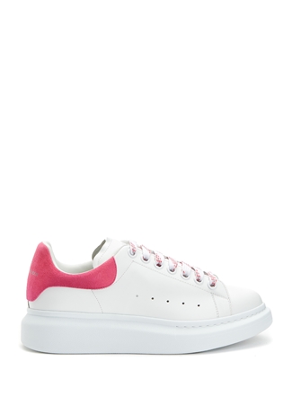 Alexander Mcqueen Kadın Oversized Beyaz Pembe Deri Sneaker 36 Eu