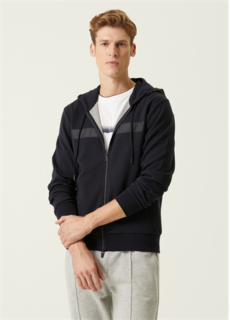 Beymen Collection Erkek Lacivert Kapüşonlu Garnili Sweatshirt S EU