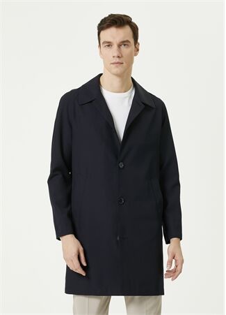 Lardini Erkek Lacivert Yün Pardösü 48 IT