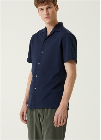 Beymen Collection Erkek Leisure Fit Lacivert Kamp Yaka Kısa Kollu Gömlek 38 IT Beymen Collection Erkek Leisure Fit Lacivert Kamp Yaka Kısa Kollu Gömlek 38 IT