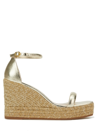 Stuart Weitzman Kadın Silver Deri Espadril Gri 37 EU