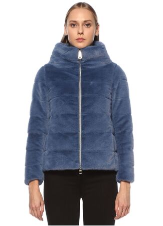 Herno Kadın Mavi Yumuşak Dokulu Mont 46 IT