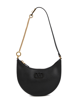Valentino Garavani Kadın Siyah Logo Detaylı Deri Çanta EU