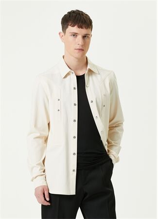 Rick Owens Erkek Bej Dış Gömlek 48 IT