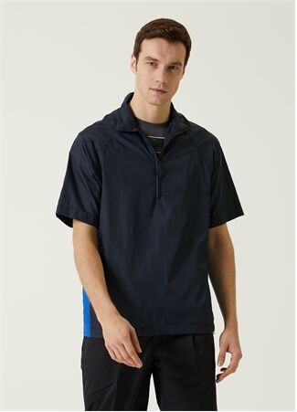 Emporio Armani Erkek Lacivert Kapüşonlu Kısa Kollu Gömlek L EU
