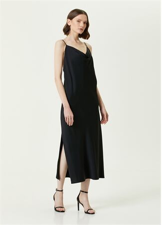 Academia Kadın Siyah Degaje Yaka Yırtmaçlı Midi Abiye Elbise 34 Eu Academia Kadın Siyah Degaje Yaka Yırtmaçlı Midi Abiye Elbise 34 Eu