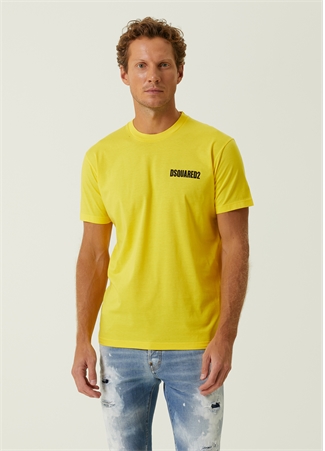 Dsquared2 Erkek Sarı Logo Baskılı Basic T-shirt S EU Dsquared2 Erkek Sarı Logo Baskılı Basic T-shirt S EU