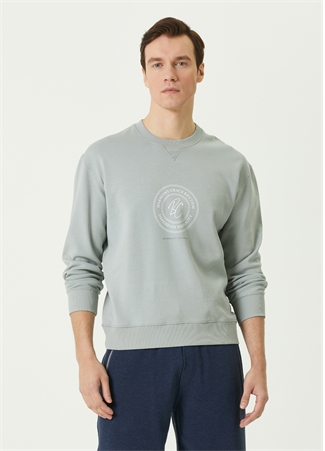 Brunello Cucinelli Erkek Açık Yeşil Bisiklet Yaka Logolu Sweatshirt S EU Brunello Cucinelli Erkek Açık Yeşil Bisiklet Yaka Logolu Sweatshirt S EU