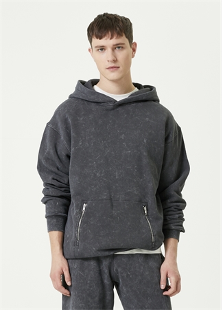 Urban Theory Erkek Antrasit Kapüşonlu Batik Desenli Sweatshirt Gri S EU Urban Theory Erkek Antrasit Kapüşonlu Batik Desenli Sweatshirt Gri S EU
