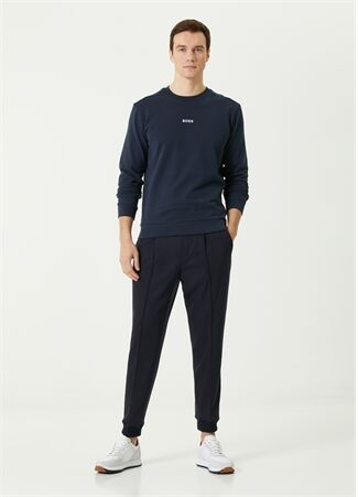 Boss Erkek Lacivert Yün Jogger Pantolon 48 IT