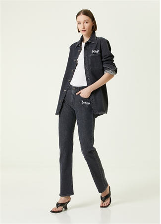 Stella McCartney Kadın Siyah Logo Detaylı Jean Pantolon S EU Stella McCartney Kadın Siyah Logo Detaylı Jean Pantolon S EU