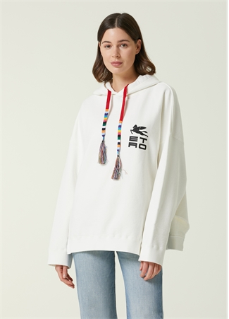 Etro Kadın Beyaz Kapüşonlu Logolu Sweatshirt S EU Etro Kadın Beyaz Kapüşonlu Logolu Sweatshirt S EU