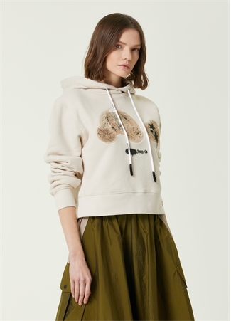 Palm Angels Kadın Teddy Bear Bej Kapüşonlu Sweatshirt S EU Palm Angels Kadın Teddy Bear Bej Kapüşonlu Sweatshirt S EU