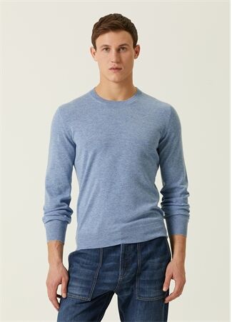 Brunello Cucinelli Erkek Mavi Kaşmir Kazak 48 IT