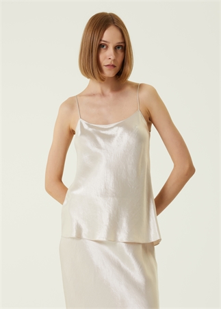 Vince Kadın Silver İnce Askılı Saten Bluz Gri XS EU Vince Kadın Silver İnce Askılı Saten Bluz Gri XS EU