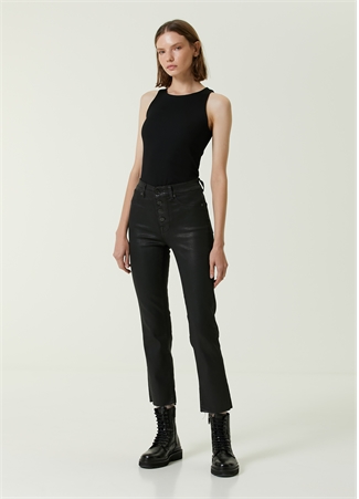 7 For All Mankind Kadın Slim Illusion Siyah Straight Crop Jean Pantolon 26 US 7 For All Mankind Kadın Slim Illusion Siyah Straight Crop Jean Pantolon 26 US
