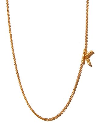 Fidelle Kadın Sideways Alphabet K Formlu Altın Rengi Kolye L EU