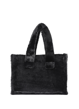 Toubiq Kadın Teddy Dodo Siyah Suni Kürk El Çantası EU Toubiq Kadın Teddy Dodo Siyah Suni Kürk El Çantası EU