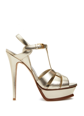 Kadın Tribute Gold Deri Sandalet Altın Rengi 38 Eu