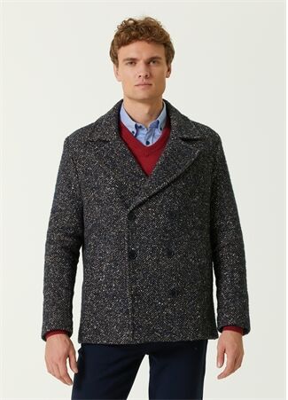 Beymen Club Erkek Lacivert Desenli Kruvaze Kaban S EU Beymen Club Erkek Lacivert Desenli Kruvaze Kaban S EU