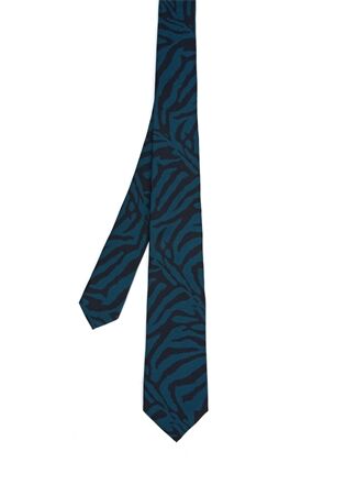 Pal Zileri Erkek Mavi Desenli İpek Kravat Lacivert EU