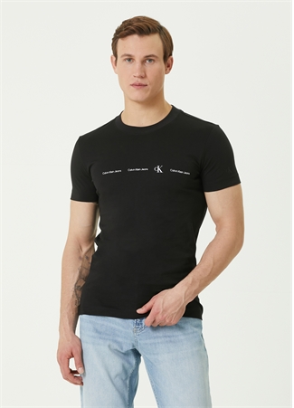 Ck Jeans Erkek Slim Fit Repeat Logo Siyah T-shirt L Eu Ck Jeans Erkek Slim Fit Repeat Logo Siyah T-shirt L Eu