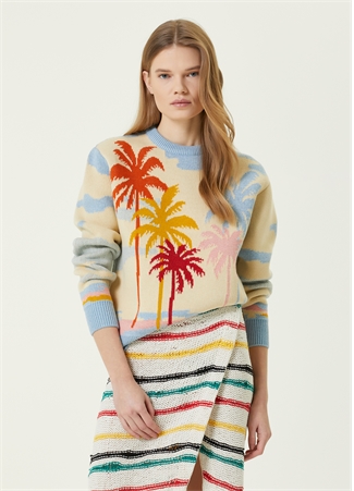 Alanui Kadın Bisiklet Yaka Palmiye Jakarlı Kazak XS EU Alanui Kadın Bisiklet Yaka Palmiye Jakarlı Kazak XS EU