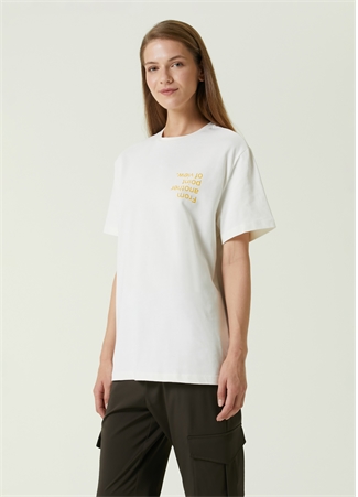 Beymen Club Kadın Beyaz Ters Slogan Baskılı Oversize T-shirt XS Beymen Club Kadın Beyaz Ters Slogan Baskılı Oversize T-shirt XS