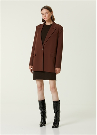 Academia Kadın Kahverengi Tek Düğmeli Ceket 36