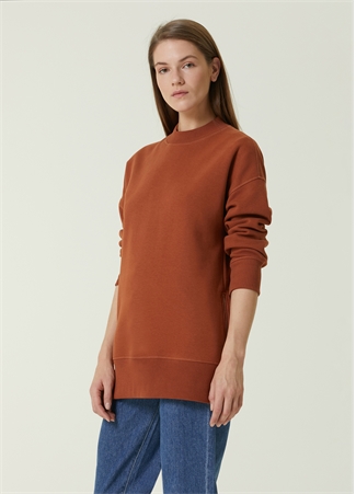 Beymen Club Kadın Dik Yaka Yanı Fermuarlı Sweatshirt Turuncu XS Beymen Club Kadın Dik Yaka Yanı Fermuarlı Sweatshirt Turuncu XS