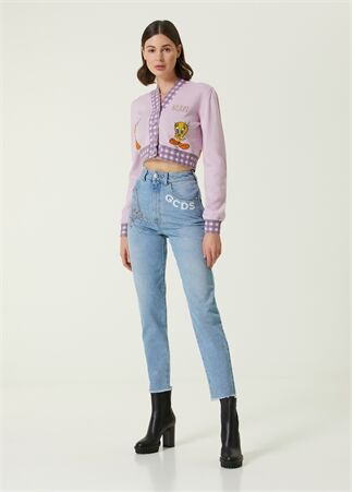 Gcds Kadın Looney Tunes Carrot Fit Mavi Jean Pantolon 26 US