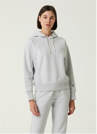 Champion Kadın Gri Kapüşonlu Sweatshirt L EU