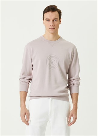 Brunello Cucinelli Erkek Pembe Slogan Baskılı Sweatshirt S EU