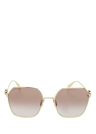 Alexander McQueen Kadın Kahverengi Formlu Güneş Gözlüğü EU
