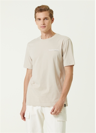 Scotch & Soda Erkek Ekru Logo Detaylı Organik Pamuk T-shirt Bej S EU Scotch & Soda Erkek Ekru Logo Detaylı Organik Pamuk T-shirt Bej S EU