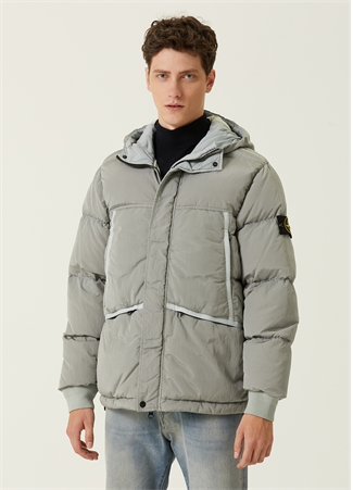 Stone Island Erkek Gri Kapüşonlu Puff Kaban L EU Stone Island Erkek Gri Kapüşonlu Puff Kaban L EU