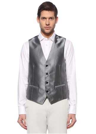 Palzileri Lab Erkek Gri Parlak Dokulu Yelek Lacivert 50 IT