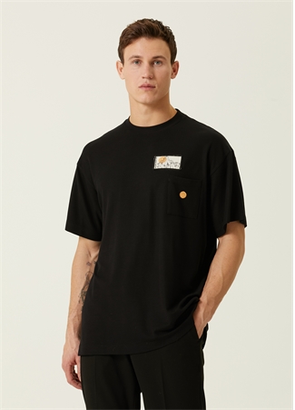 Agaleevic Erkek Siyah Patch Detaylı T-shirt S/M EU Agaleevic Erkek Siyah Patch Detaylı T-shirt S/M EU