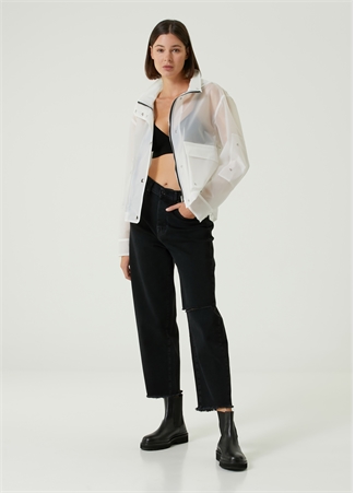Helmut Lang Kadın Kapüşonlu Logo Baskılı Ceket Bej M EU Helmut Lang Kadın Kapüşonlu Logo Baskılı Ceket Bej M EU