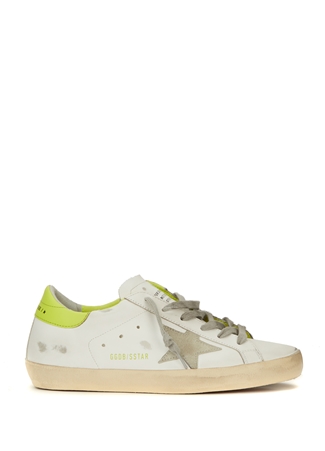 Golden Goose Kadın Super Star Beyaz Yeşil Deri Sneaker 36 EU Golden Goose Kadın Super Star Beyaz Yeşil Deri Sneaker 36 EU