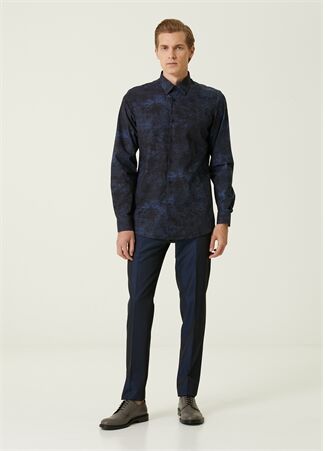 Palzileri Lab Erkek Lacivert Normal Bel Yün Pantolon Mavi 46 IT