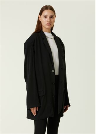 Balenciaga Kadın Siyah Omuz Detaylı Ceket XXS EU