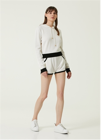 Balmain Kadın Siyah Beyaz Desenli Yün Şort 36 FR