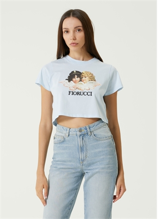 FIORUCCI Kadın Angels Mavi Baskılı Crop T-shirt XS EU FIORUCCI Kadın Angels Mavi Baskılı Crop T-shirt XS EU